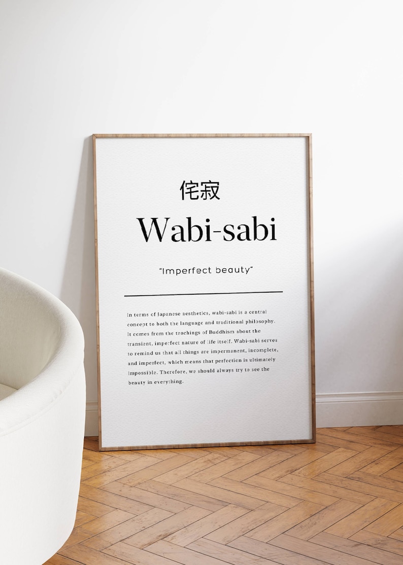 Japanese Wabi Sabi Word Definition Print, Japanese Poster, Nordic Print ...