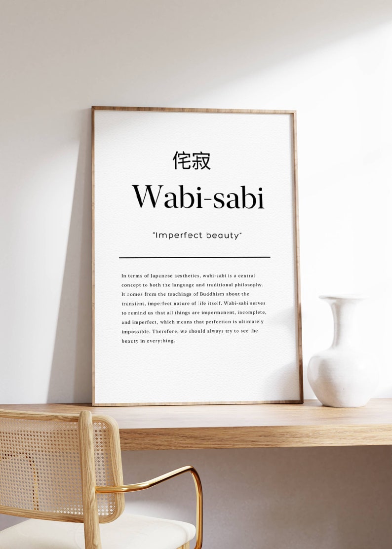 Japanese Wabi Sabi Word Definition Print, Japanese Poster, Nordic Print ...