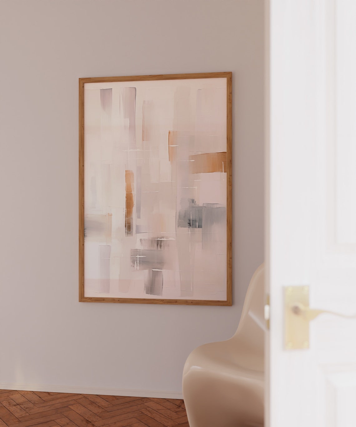 Greige Wall Art, Muted Colours Japandi Art Decor, Wabi Sabi Neutral ...