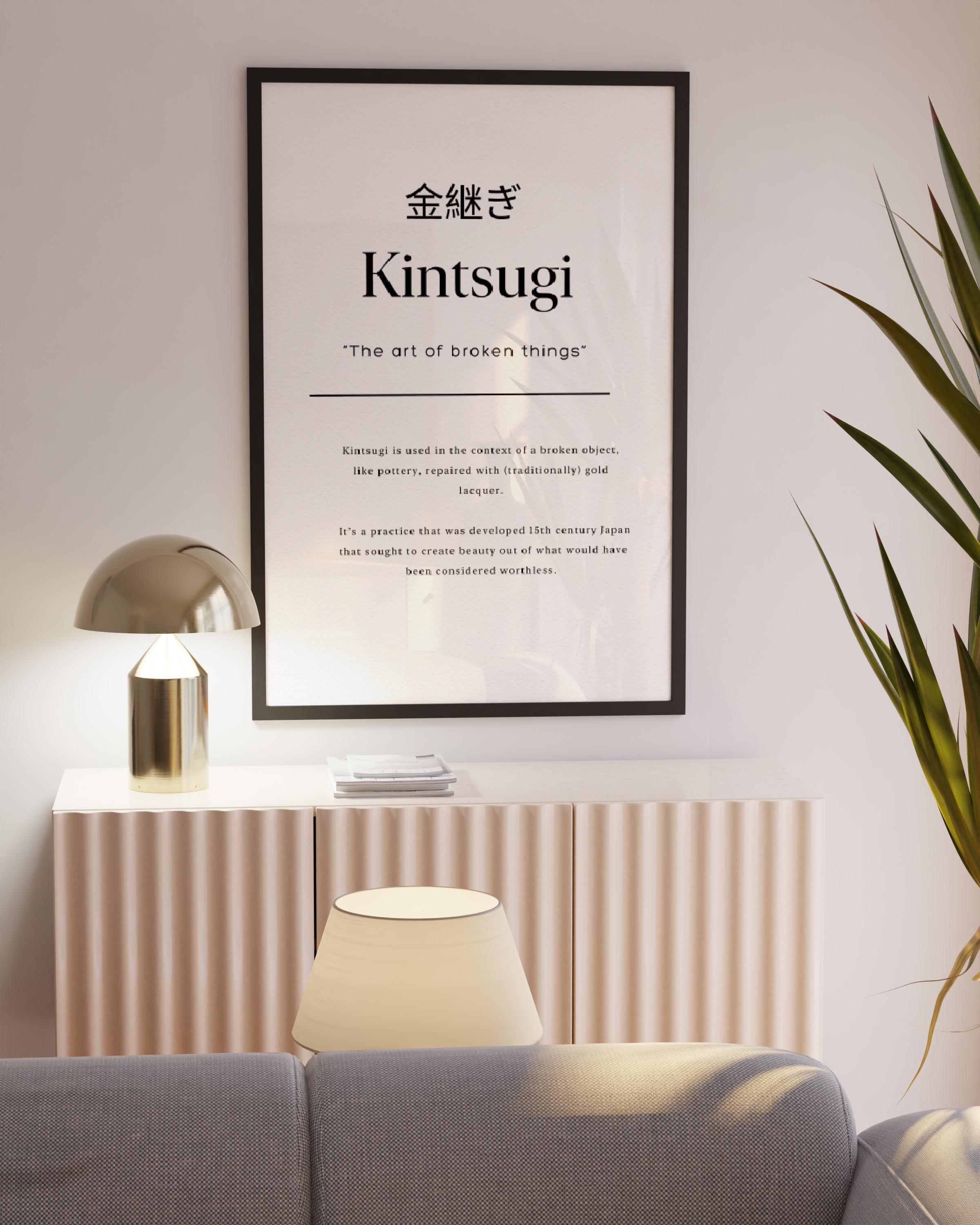 Kintsugi Definition Print, Japanese Beautiful Word Poster, Meaningful ...