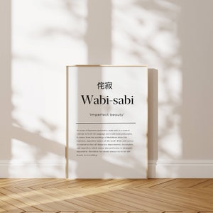Japanese Wabi Sabi Word Definition Print, Japanese Poster, Nordic Print ...