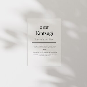 Kintsugi Definition Print, Japanese Beautiful Word Poster, Meaningful ...