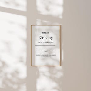 Kintsugi Definition Print, Japanese Beautiful Word Poster, Meaningful ...