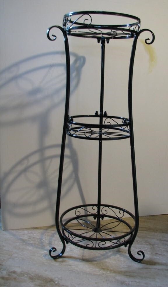 Plant Stand Rustproof Iron Flower Pot Holder Shelf 3 Tier Tall Multiple ...