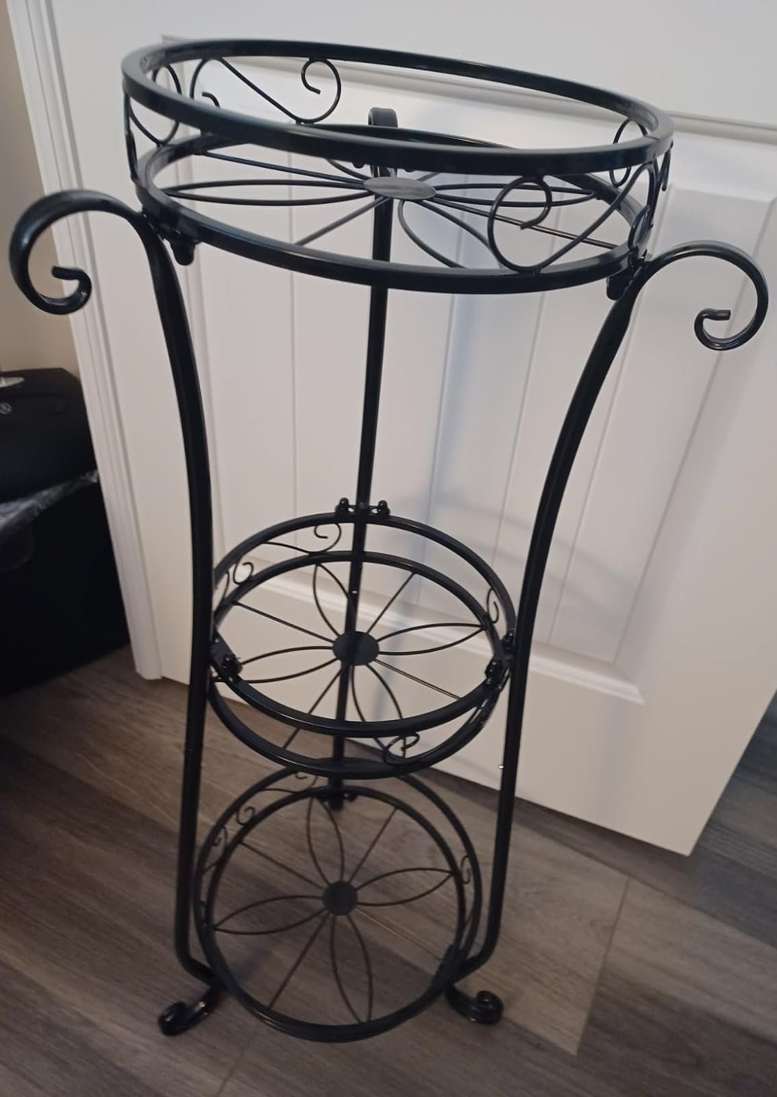 Plant Stand Rustproof Iron Flower Pot Holder Shelf 3 Tier Tall Multiple ...