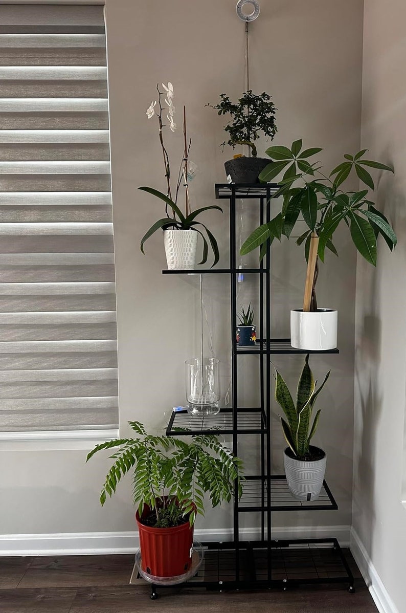 6-tier Metal Plant Stand Holds 12 Potted Plant Indoor Planter Display ...