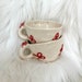 Red Ribbon Mug, Red Bow Cups, Coffee , Handmade Ceramics Special Mug ...