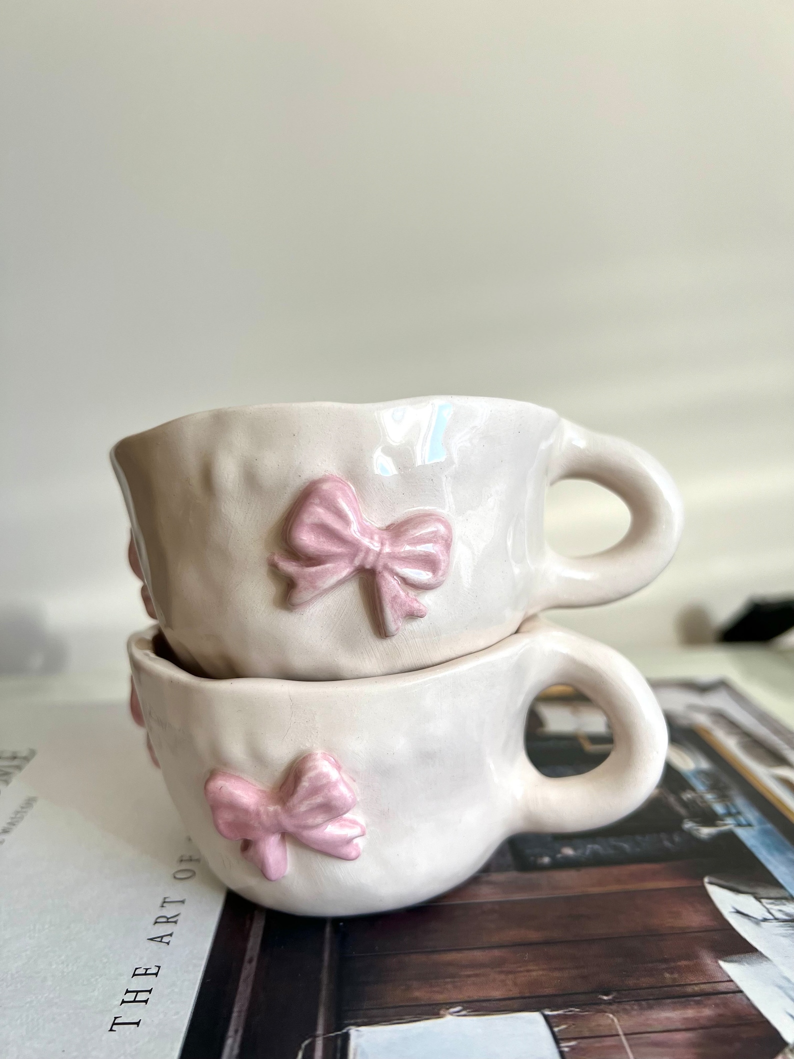 Bow Detail Handmade Ceramic Mug, Bow Pottery Mug, Sweet Gifts ...