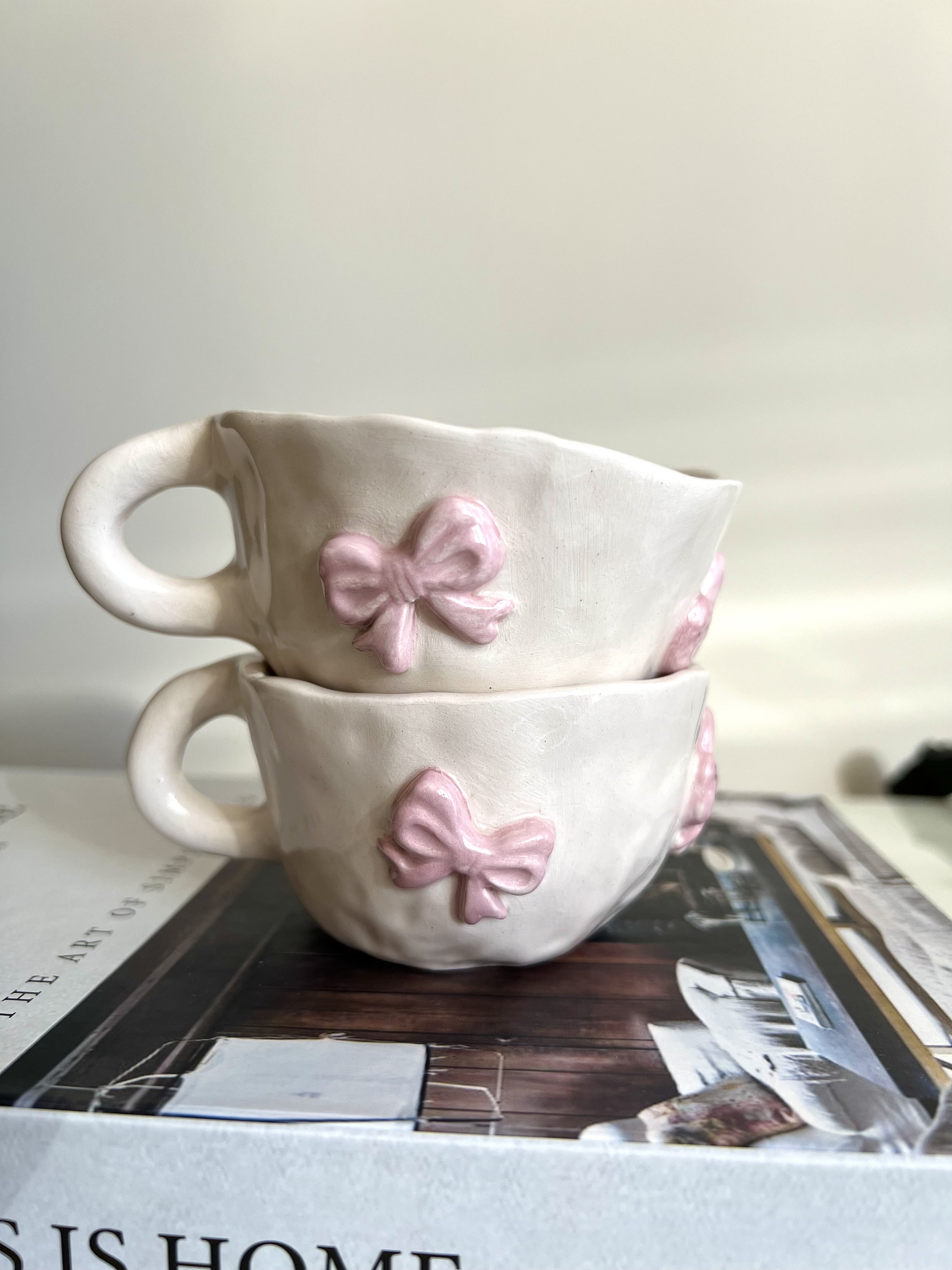 Bow Detail Handmade Ceramic Mug, Bow Pottery Mug, Sweet Gifts ...