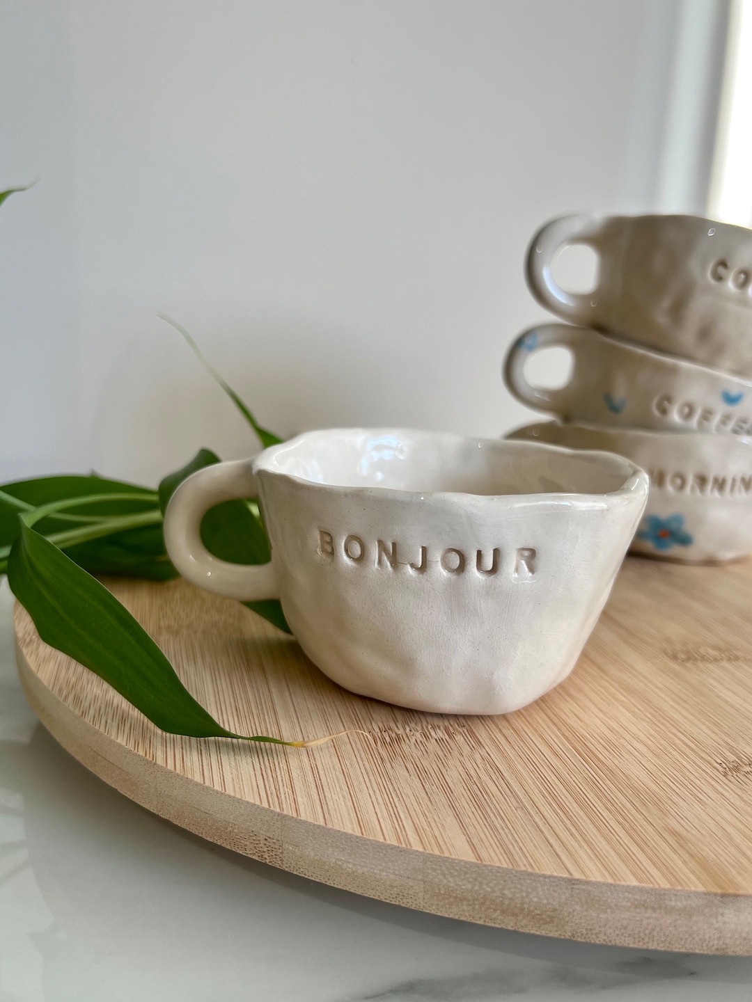 Bonjour Handmade Ceramics Mug,pottery Mug Handmade,coffee Mug,gift for ...