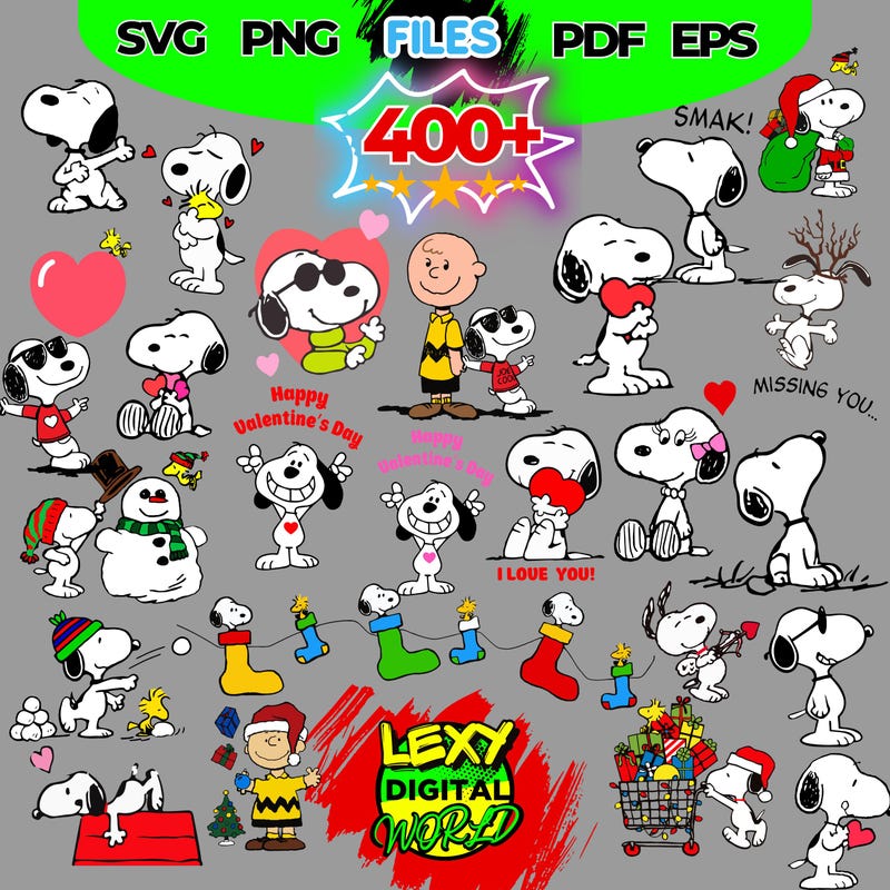 Snoopy Svg - Etsy