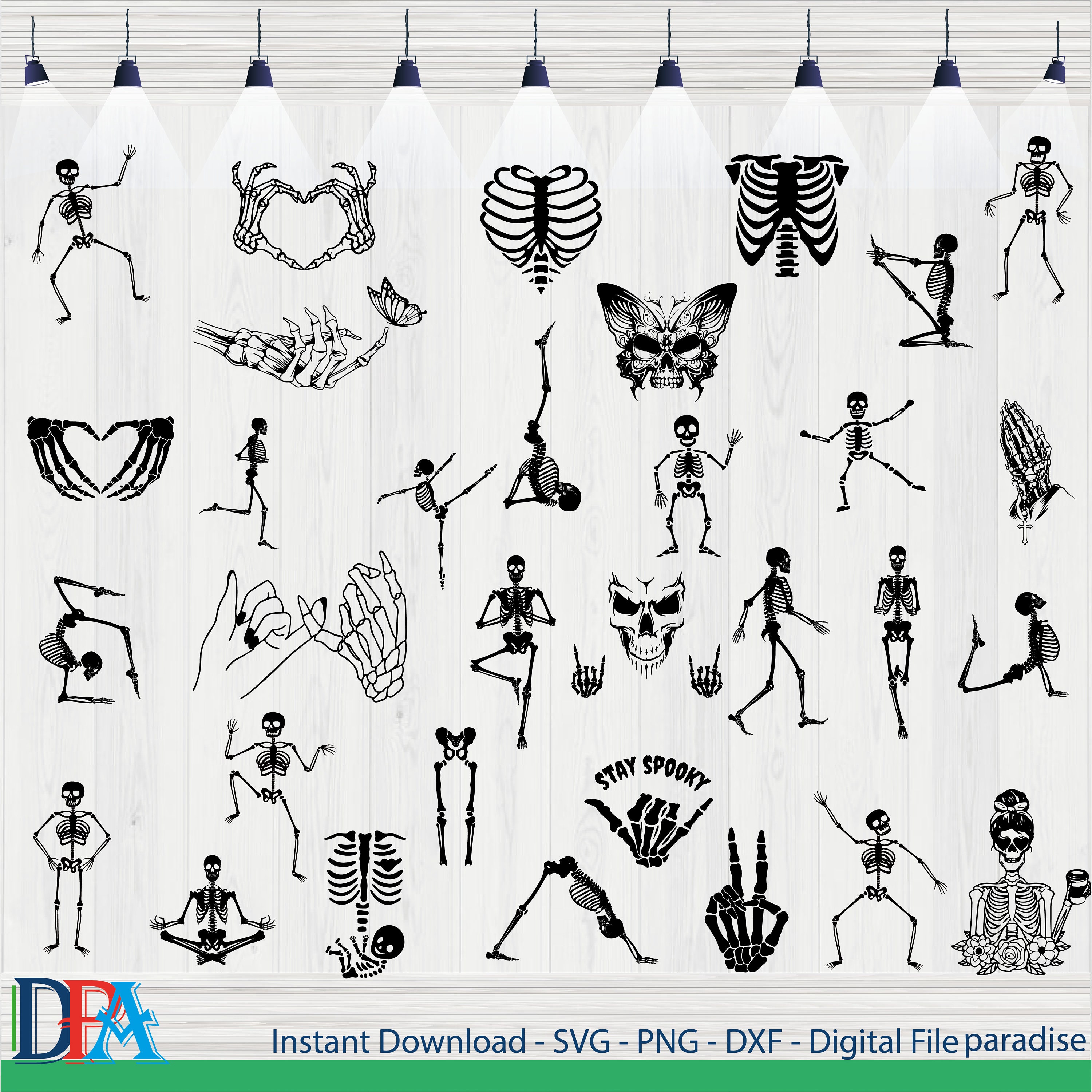 SKELETON SVG, Skeleton Svg Bundle, Skeleton Clipart, Skeleton Cut Files ...