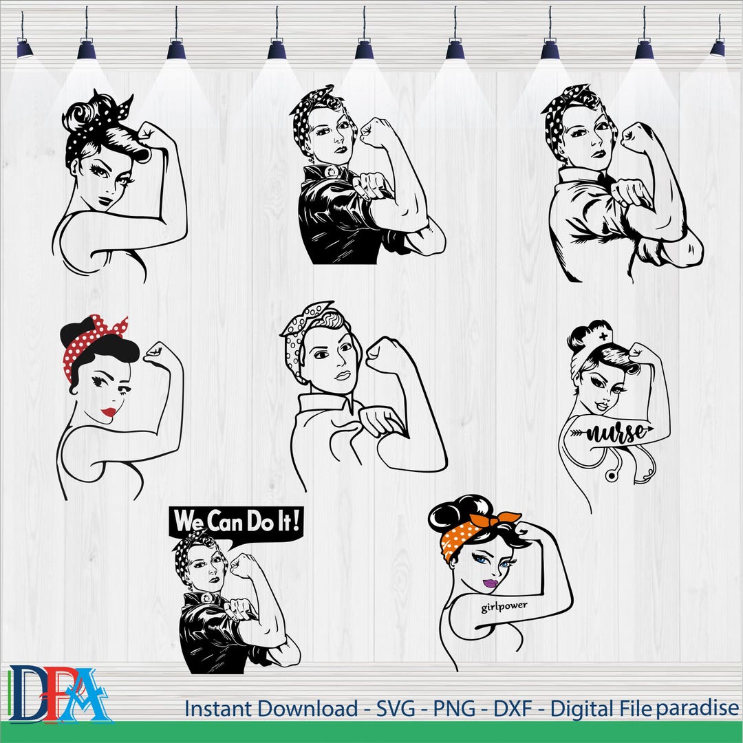 Rosie the Riveter Svg, Women Empowermen, Women Power Cut Files, Rosie ...