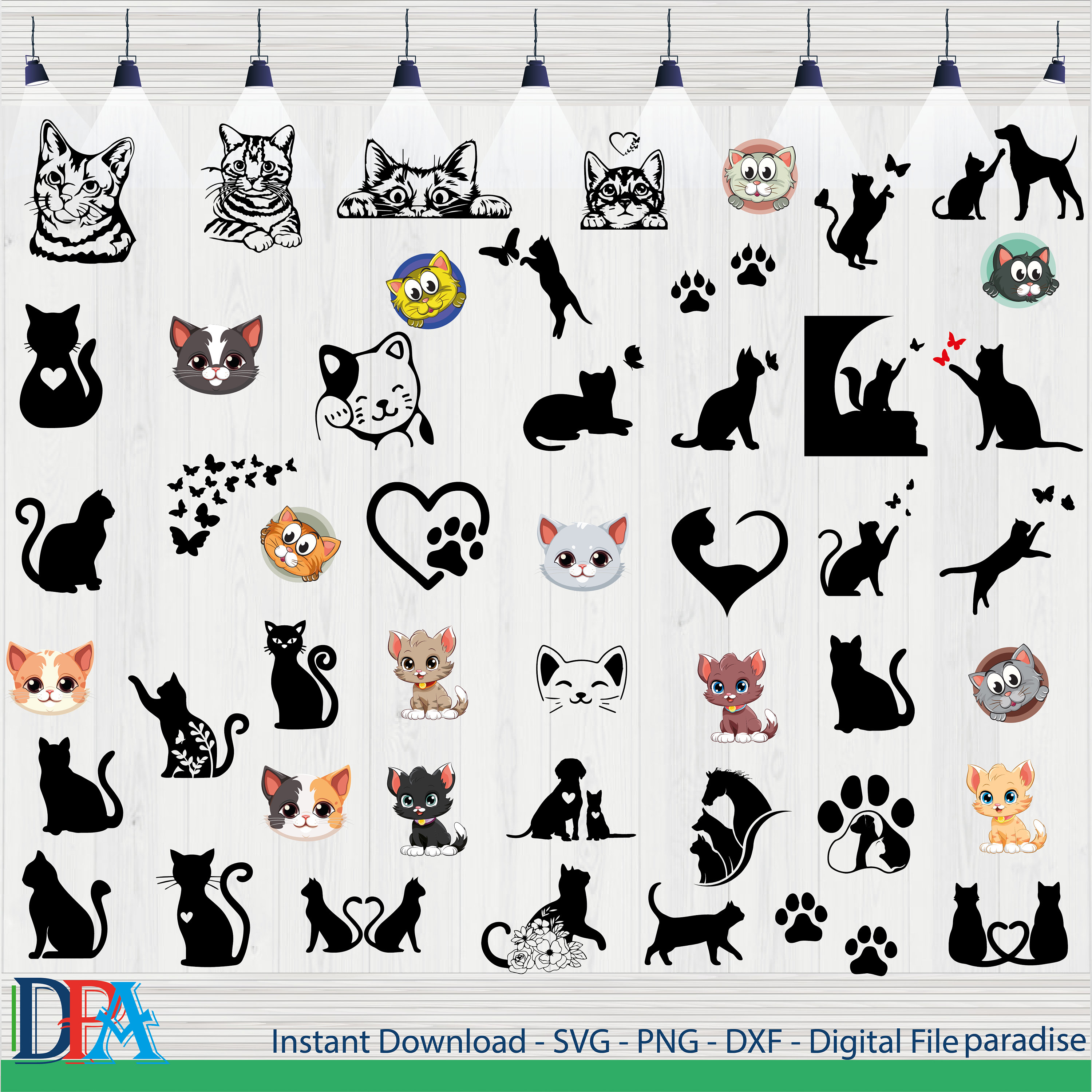 Cat Silhouette | Cat SVG | Cat Head SVG | Cat Face SVG | Cat Cut Files ...