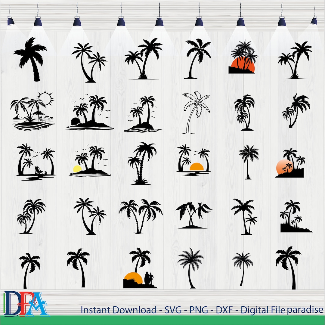 Palm Tree SVG Bundle - Palm Tree PNG Bundle - Palm Tree Clipart - Palm Tree SVG Cut Files for ...