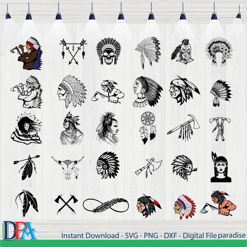 Native American SVG, Indian Chief Svg, Indian Headdress Svg, American ...