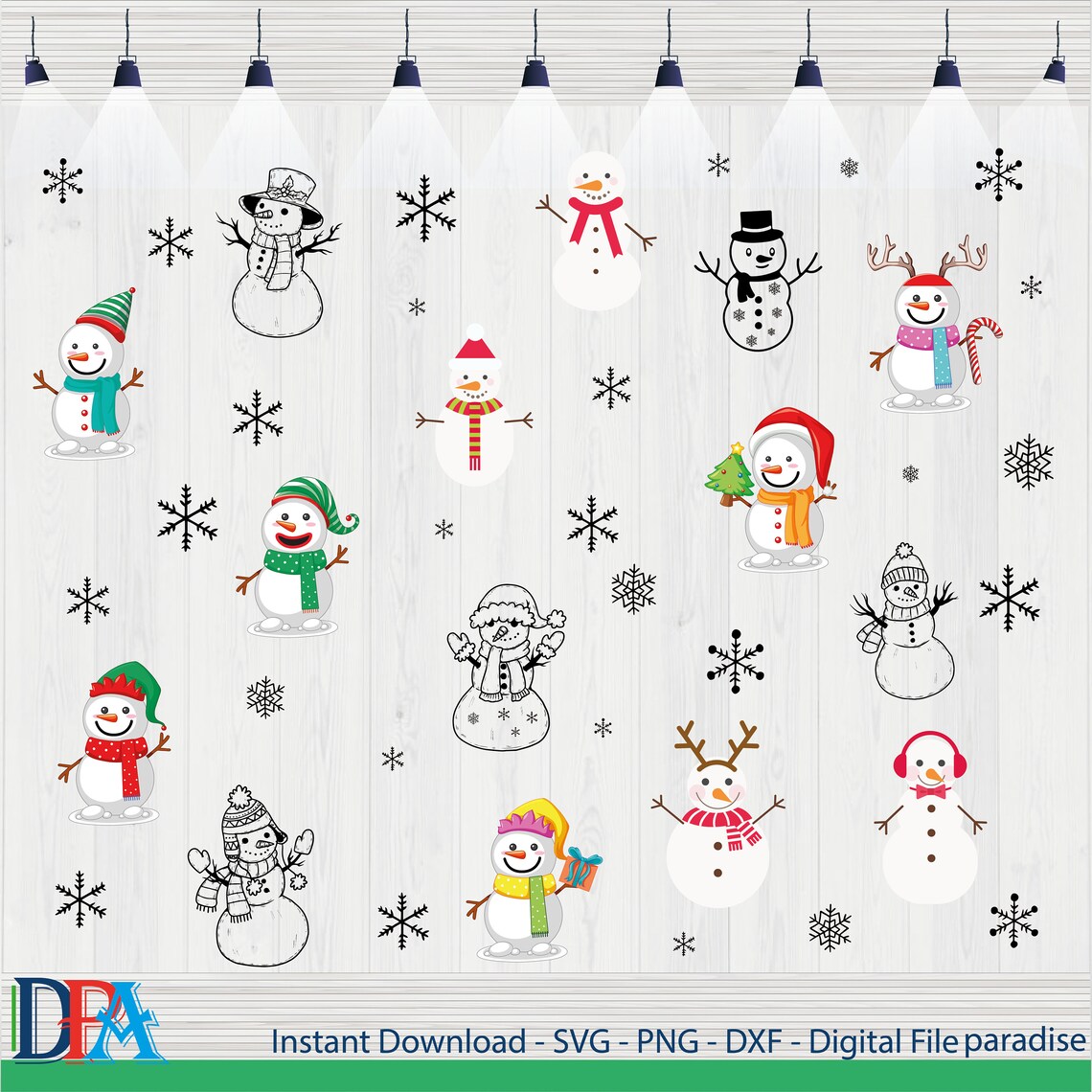Snowman Svg Bundle Clipart, Snowman Svg, Snowman Faces SVG Bundle, Snow ...