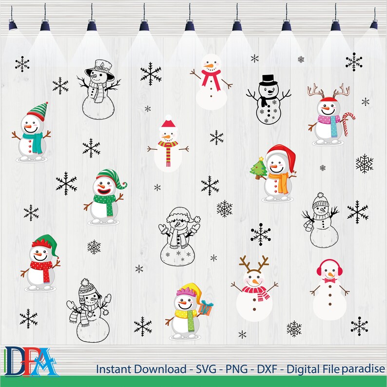 Snowman Svg Bundle Clipart, Snowman Svg, Snowman Faces SVG Bundle, Snow ...