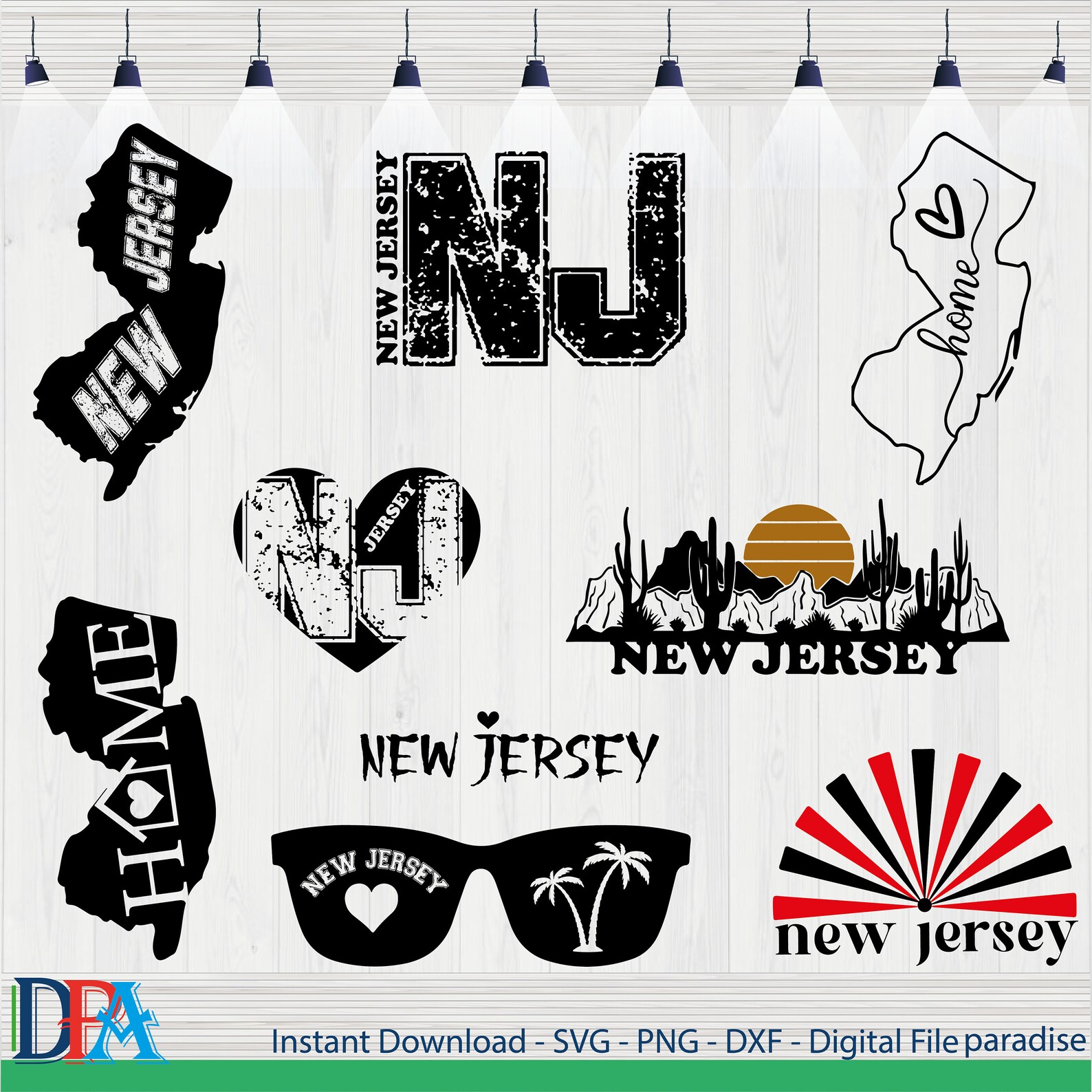 New Jersey State SVG / Cut File / Cricut / Clip Art / Commercial Use ...