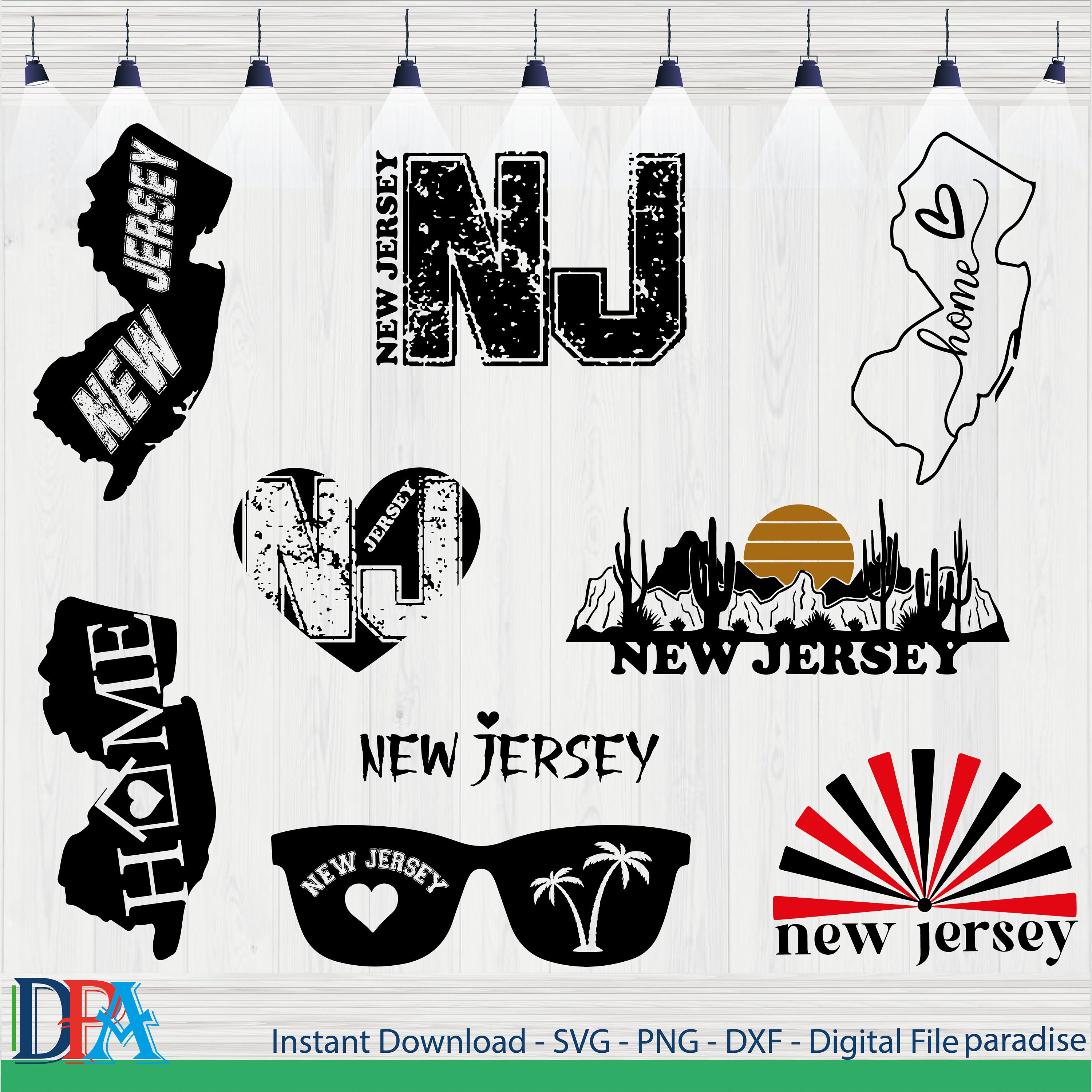 New Jersey State SVG / Cut File / Cricut / Clip Art / Commercial Use ...