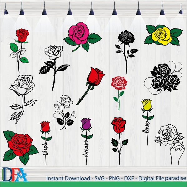 Roses Svg - Etsy