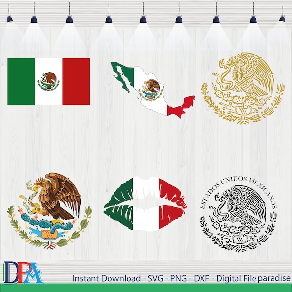 Mexican Flag Svg - Etsy
