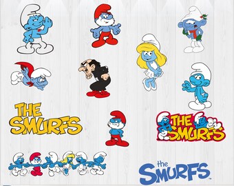 Lot Schtroumpfs Svg, Stickers personnages Schtroumpfs, Svg du Grand ...