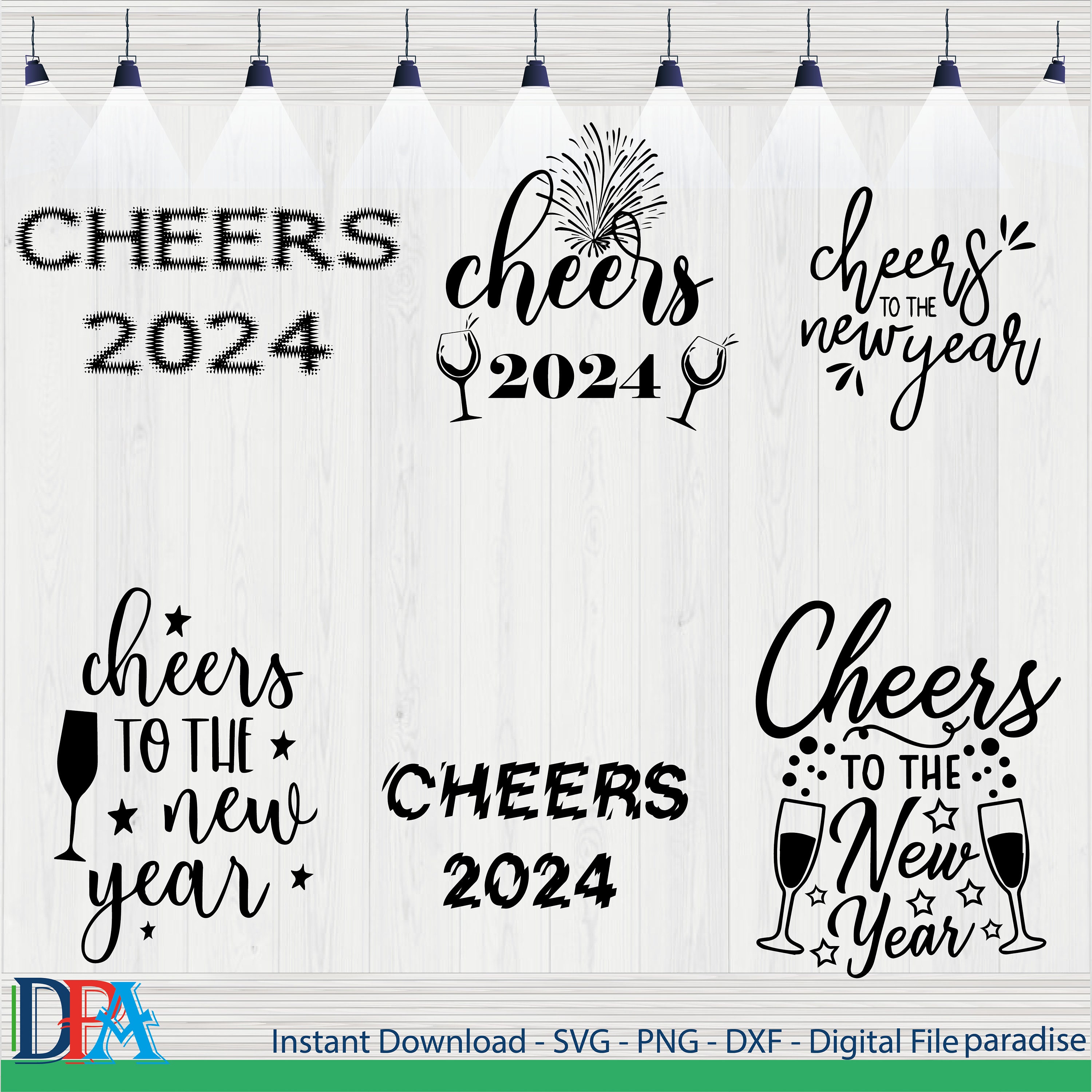 Cheers 2024 Svg Bundle,new Year Svg, Cheers to 2024 Svg, Welcome 2024 ...