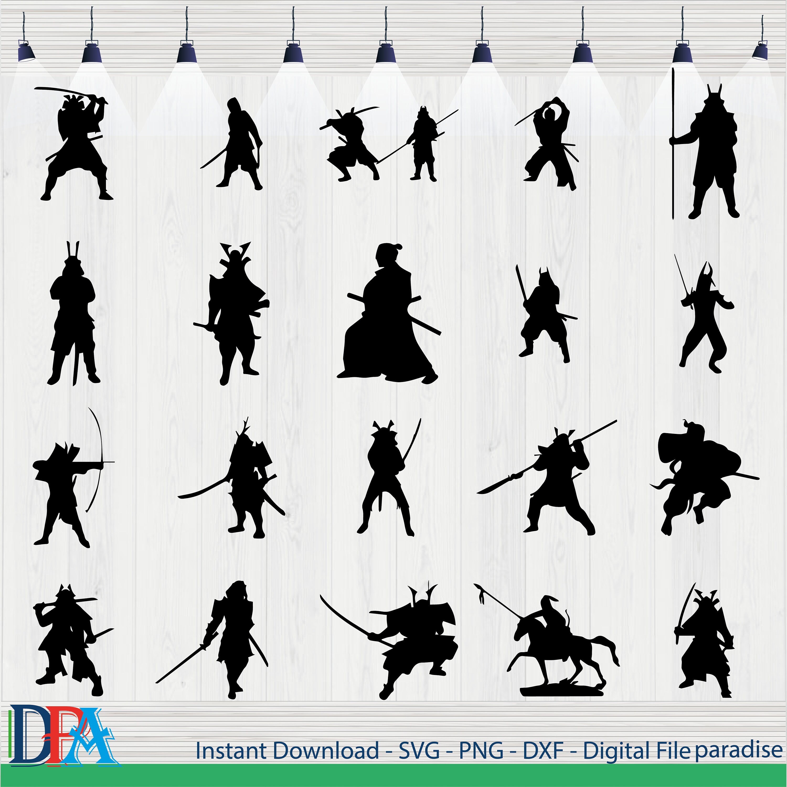 Samurai SVG Bundle, Samurai Silhouette Svg, Ninja Silhouette SVG, Ninja ...