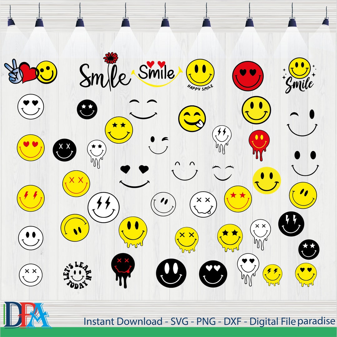Smiley Face Svg, Emoji Clipart, Emoji Svg, Happy Face Svg, Smiley Face ...