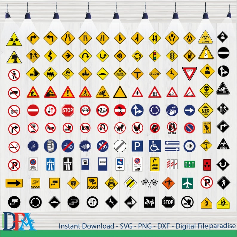 Traffic Signs Svg Bundle, Traffic Signs, Traffic, Road Sign SVG - PNG ...