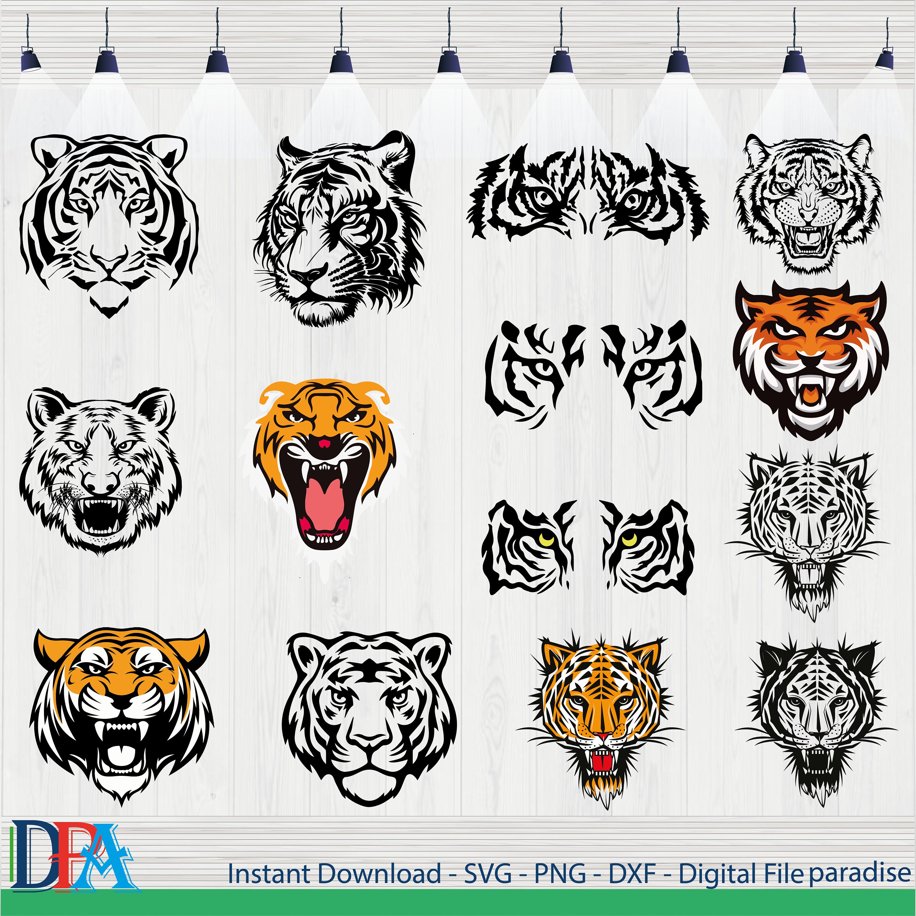 Tiger Mascot Svg | Tiger Head Svg| Tiger Svg | Tiger Clipart | Tiger ...