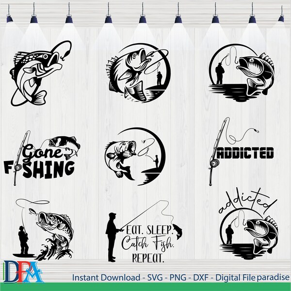 Catching Fish Svg - Etsy