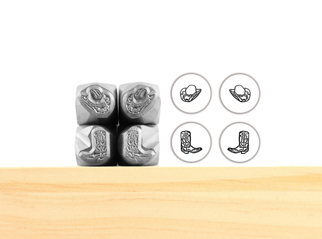 Cow-print Cowboy Hat and Boots Suit Stamp, Leather Punch, Jewelry Punch ...