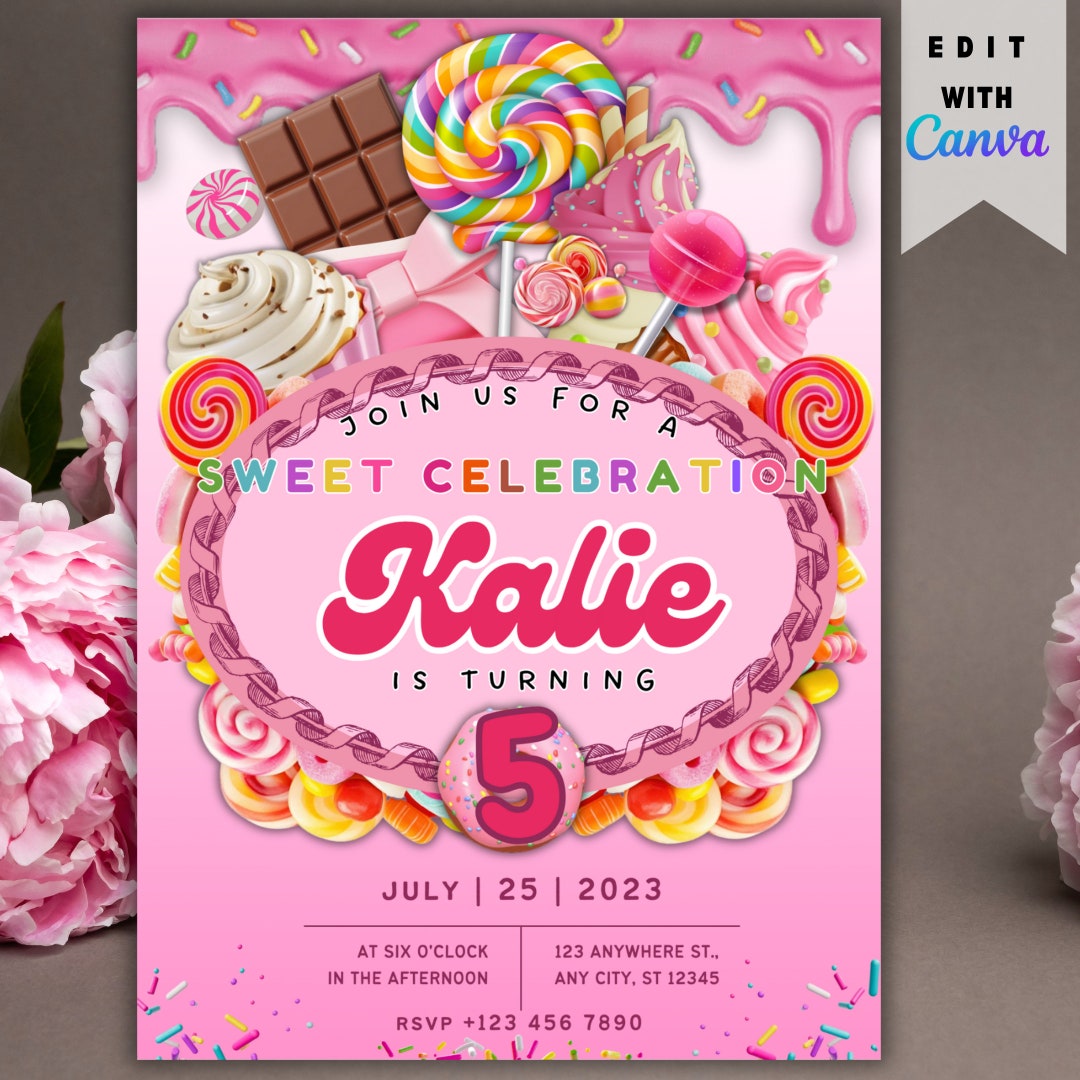 Candyland Invitation Editable Birthday Invitation Template, Printable ...