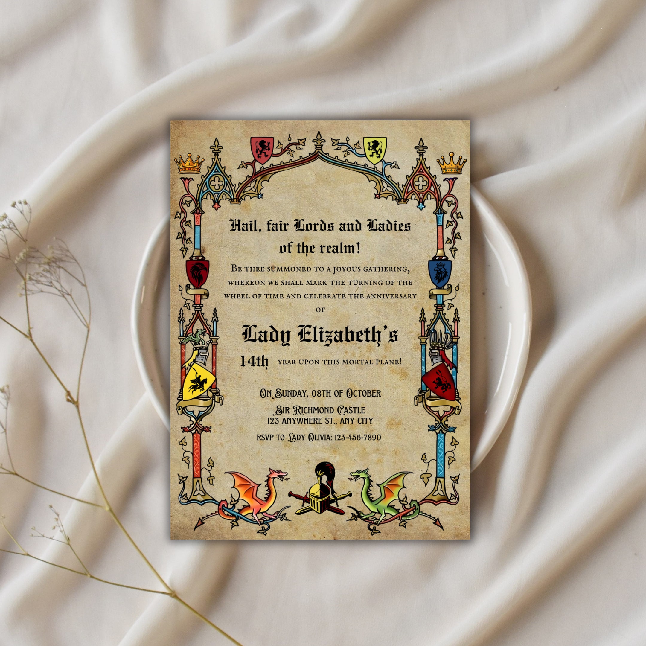 Medieval Invite, Medieval Party Invite, Medieval Invite, Medieval ...