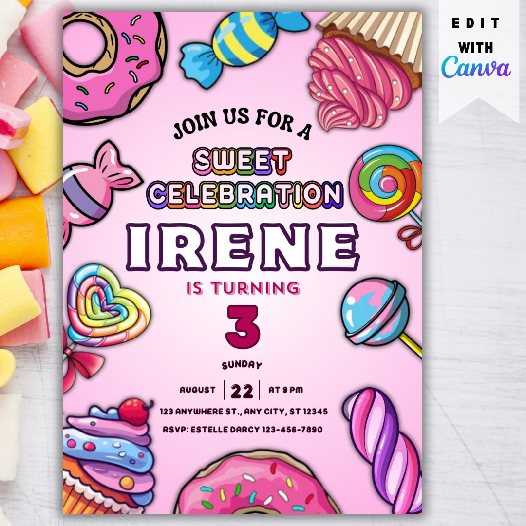 Candyland Invitation Editable Birthday Invitation Template, Candyland ...