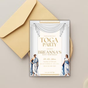 Toga Party Invitation Editable Template - Ancient Rome & Greece Event ...