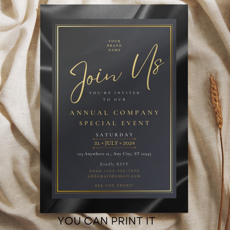Company Anniversary Invite Invitation Template, Business Printable ...