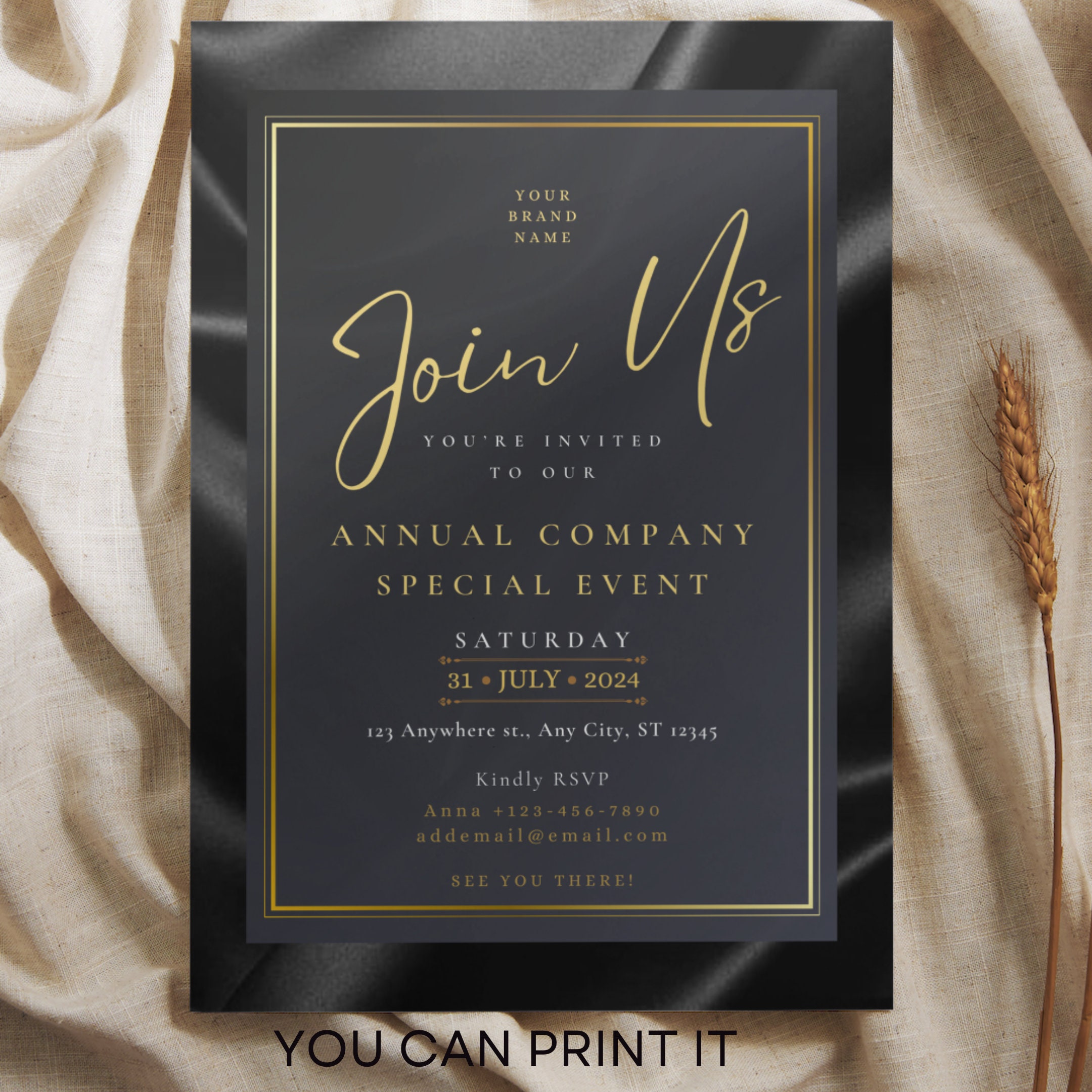Company Anniversary Invite Invitation Template, Business Printable ...