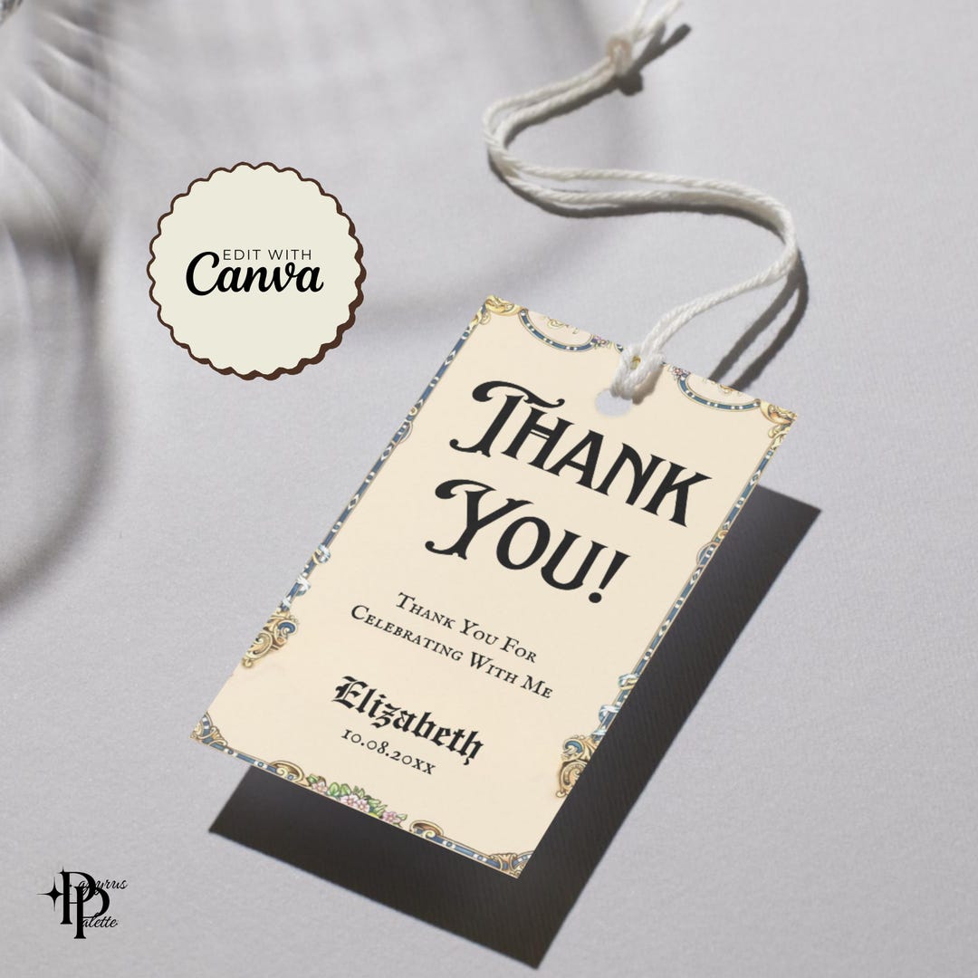 Medieval Renaissance Thank You Tag: Printable Party Favor (PDF) - Etsy