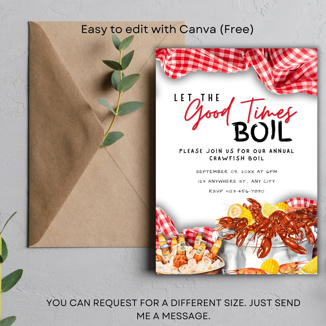 Seafood Boil Invitation, Crawfish Invitation, Lobster Boil Invitation ...