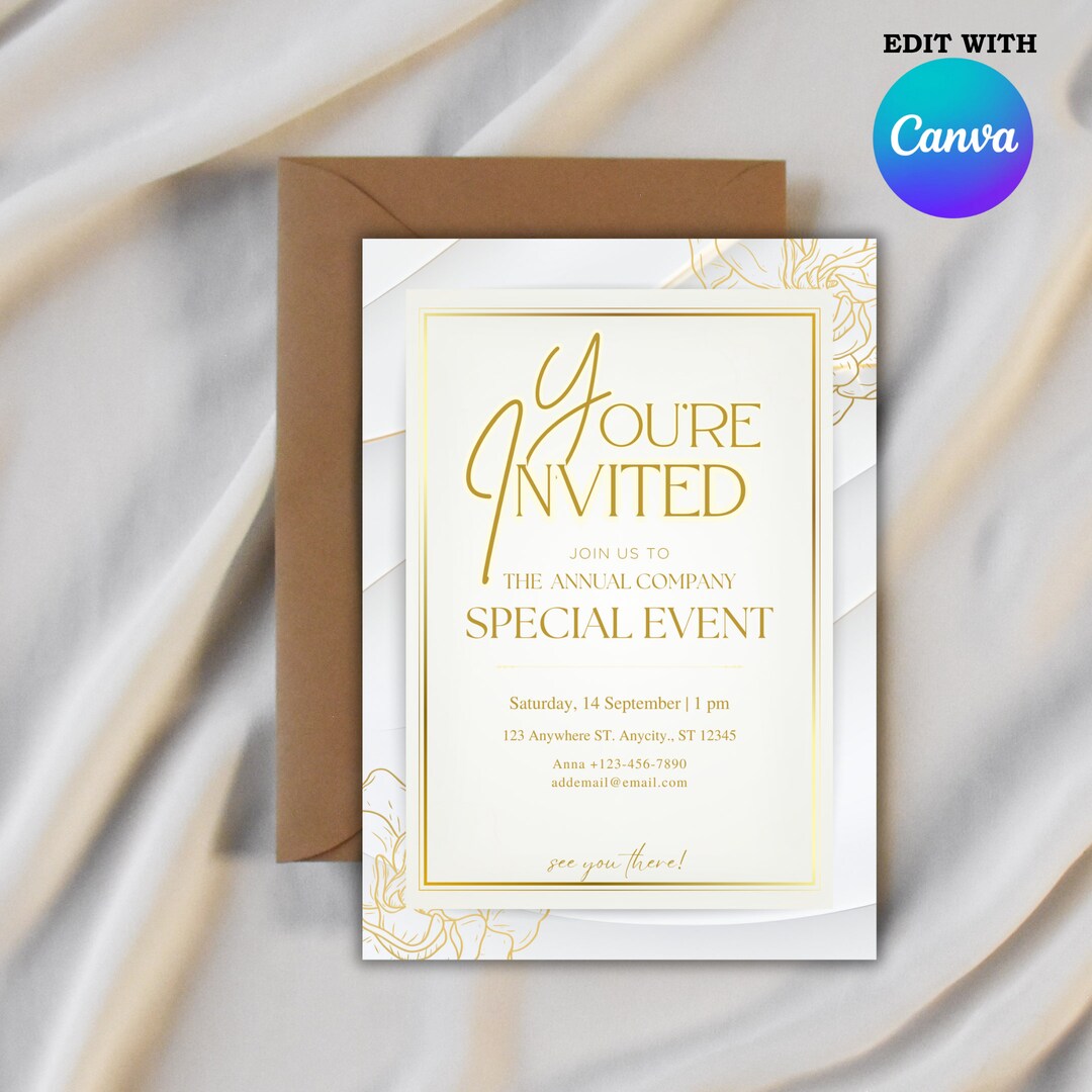 Company Anniversary Invite Template, Business Printable Party Invite ...