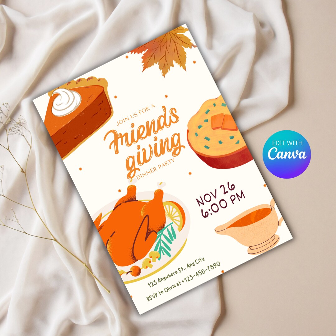 Friends Giving Invite Printable Friendsgiving Invite, Friendsgiving ...