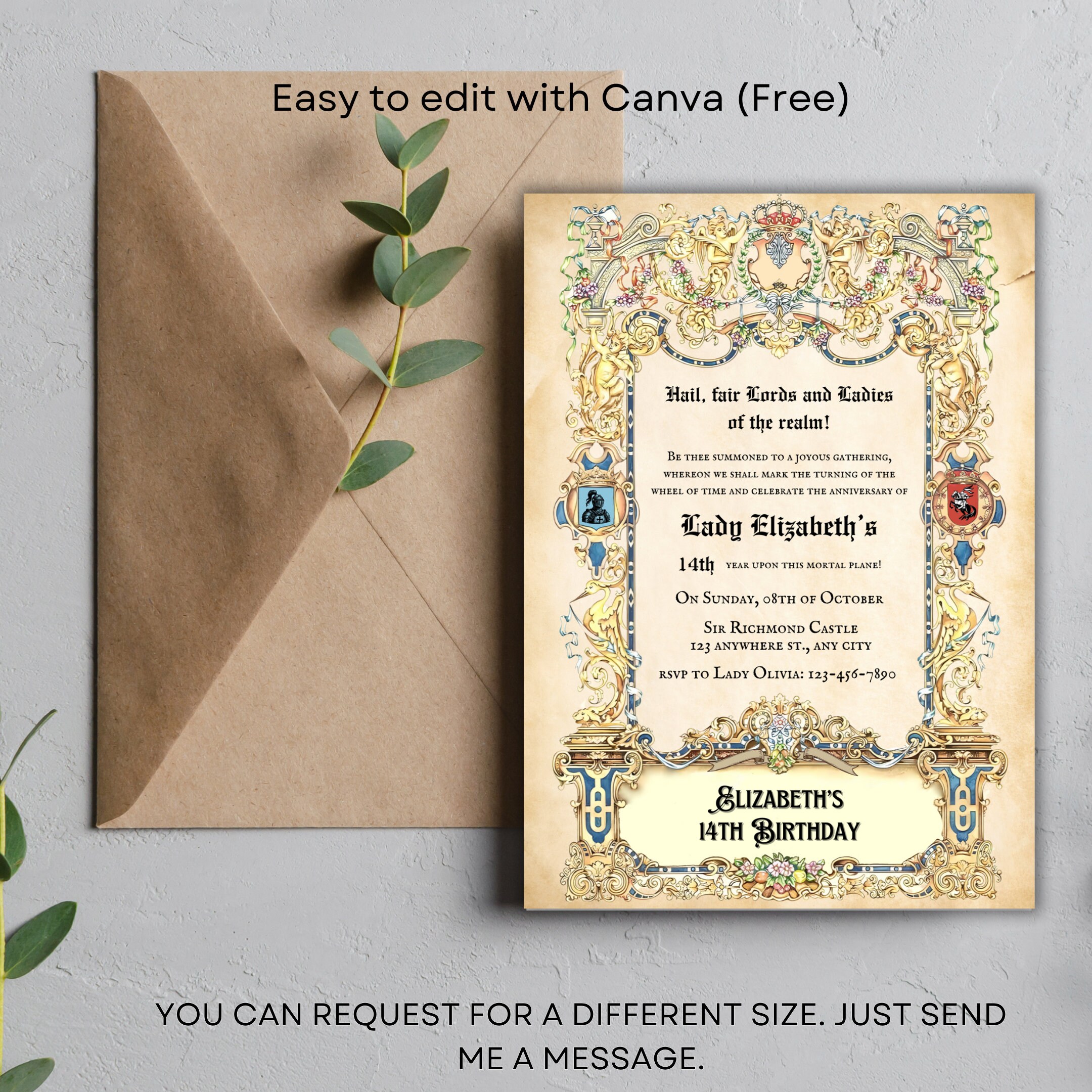 Medieval Party Invite, Medieval Invite, Medieval Renaissance Invitation ...