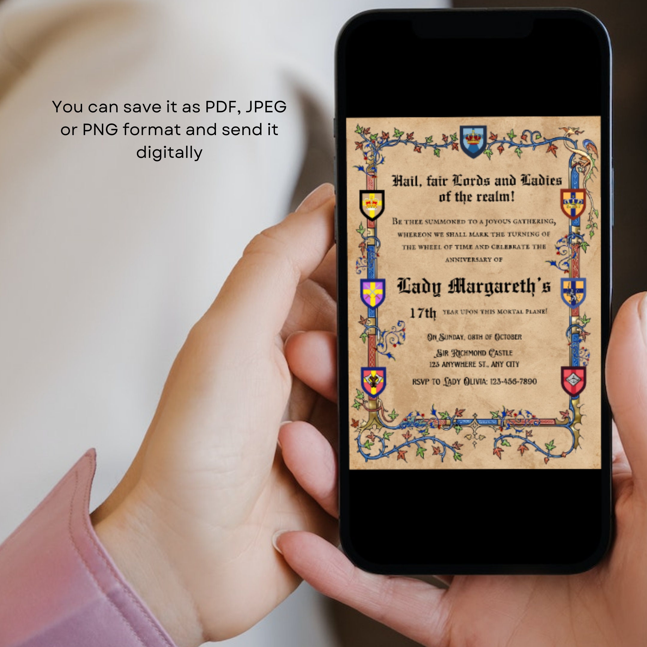 Medieval Invite, Medieval Party Invite, Medieval Invite, Medieval ...