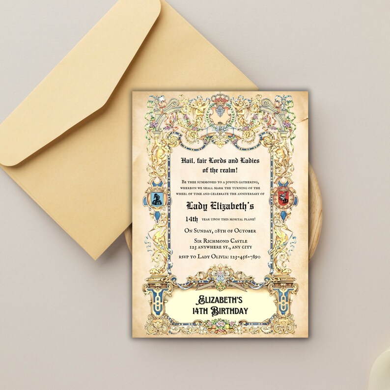 Medieval Party Invite, Medieval Invite, Medieval Renaissance Invitation ...