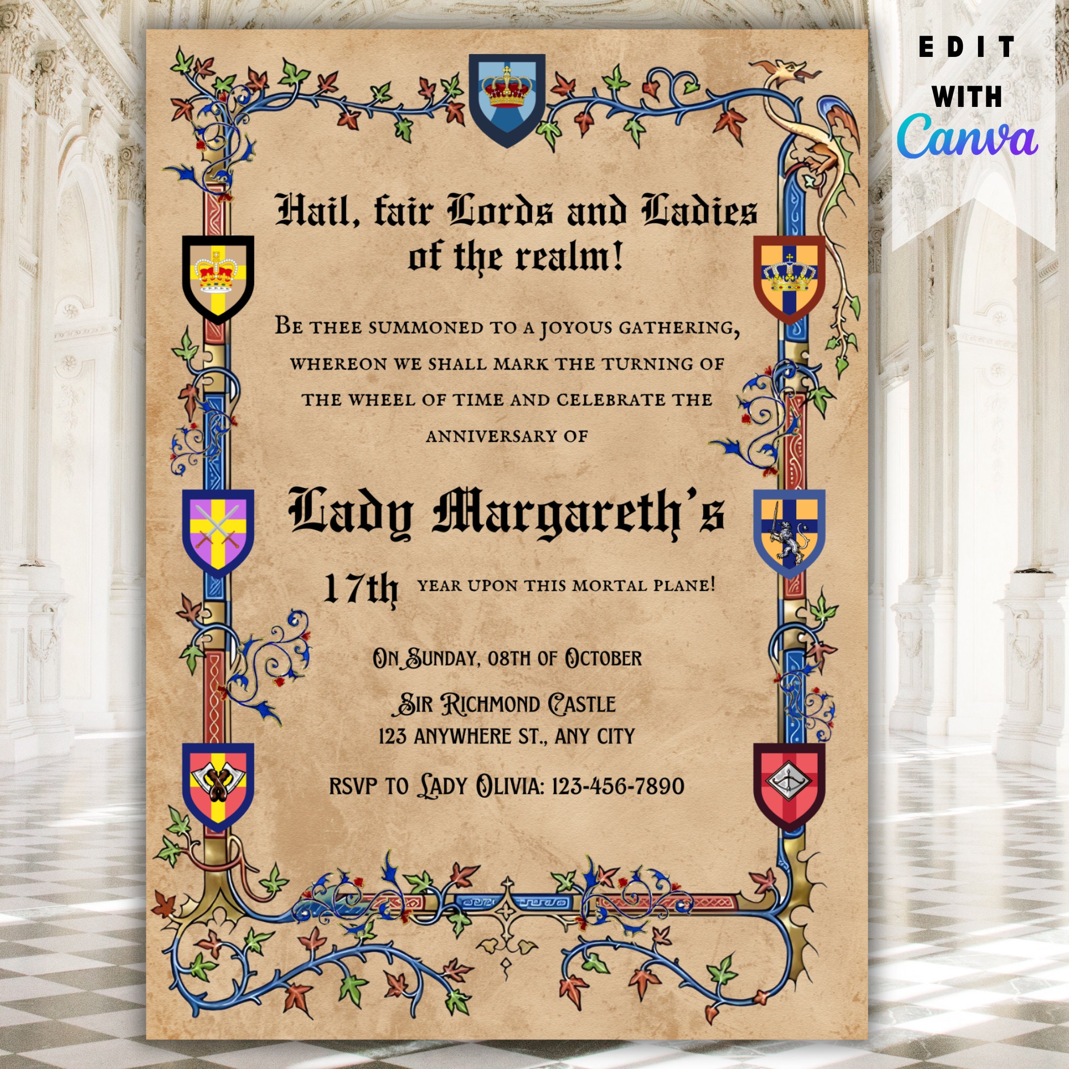 Medieval Invite, Medieval Party Invite, Medieval Invite, Medieval ...