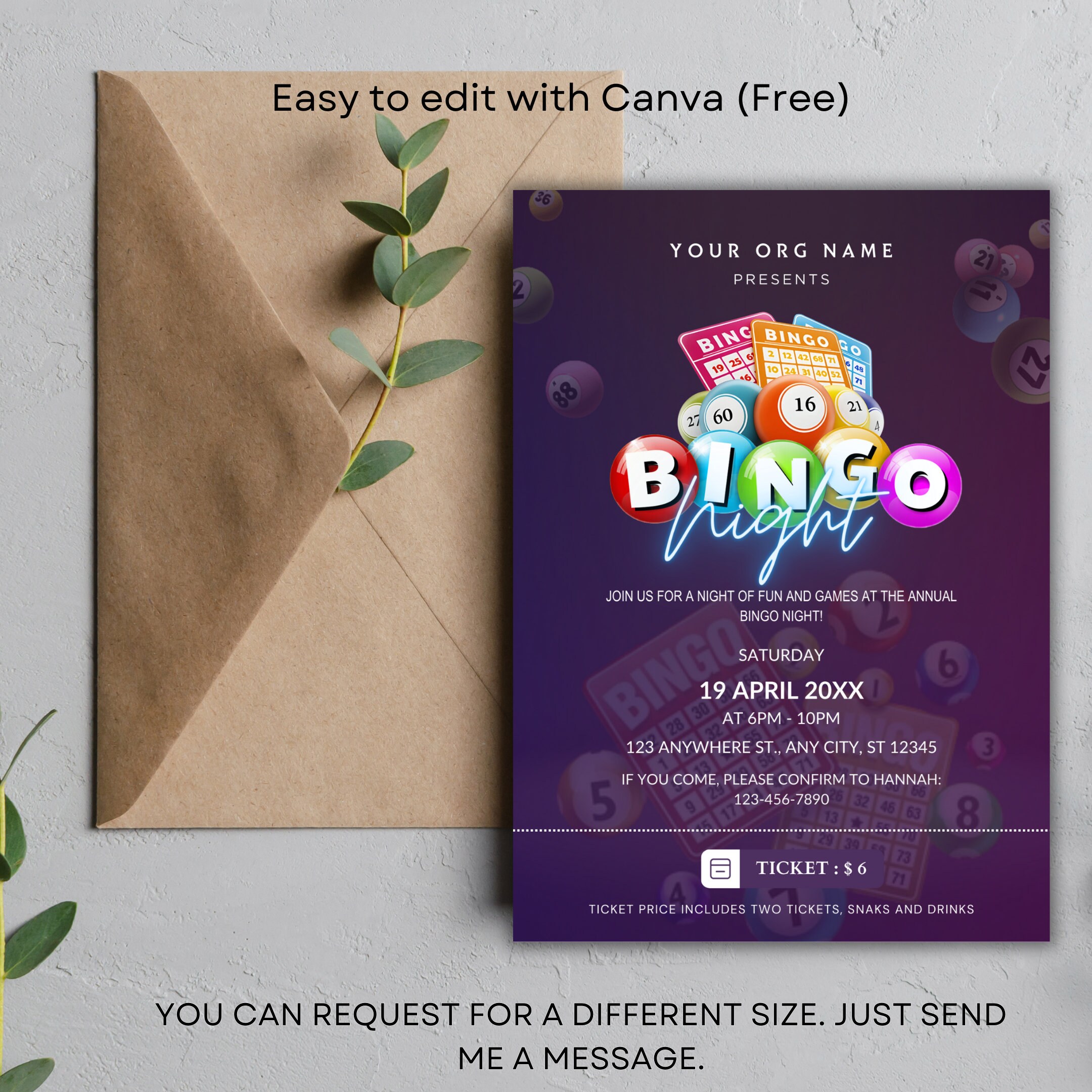 Bingo Night Flyer, Bingo Night Invitation, Bingo Flyer, Bingo ...