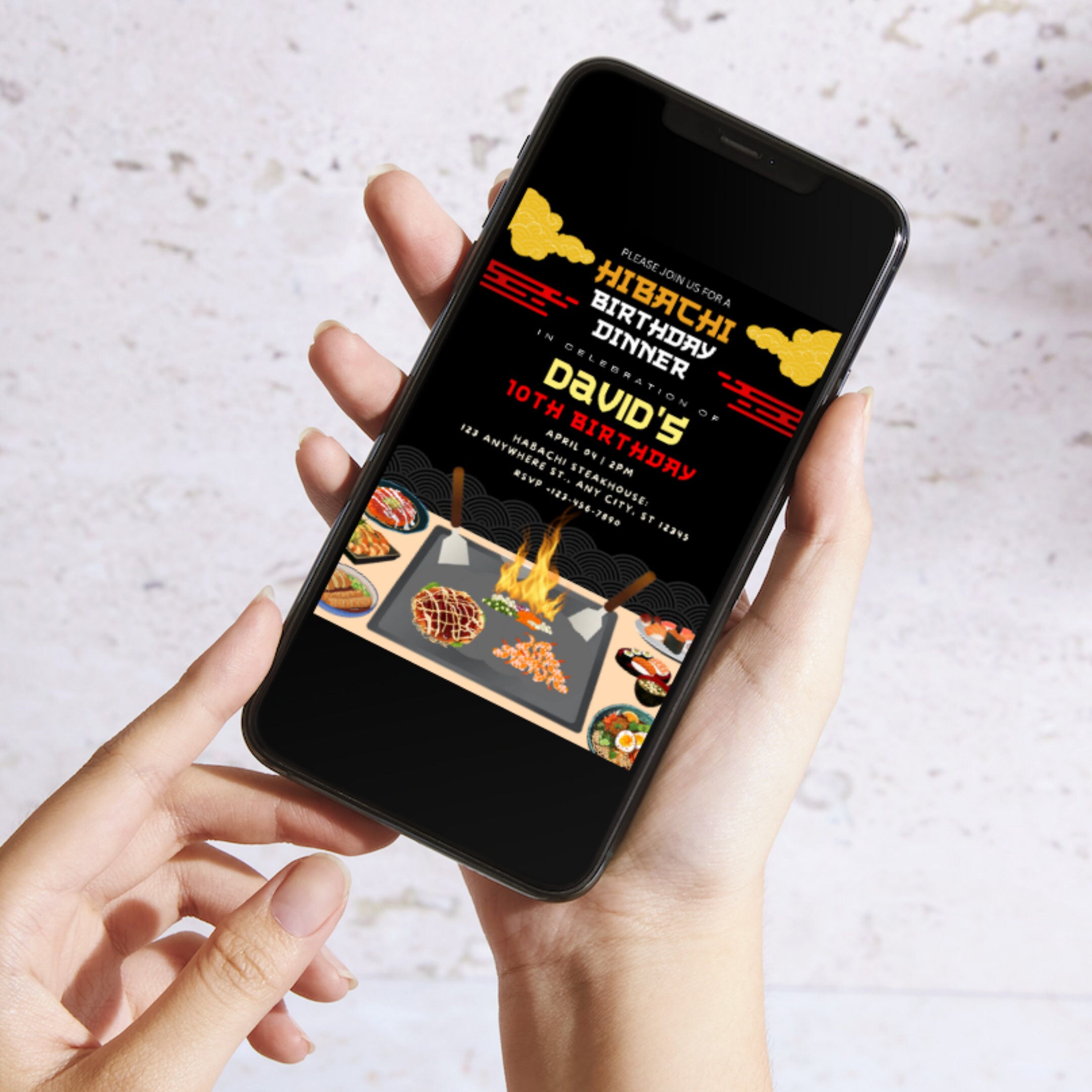 Hibachi Invitation, Hibachi Party, Hibachi Dinner Party Invitation ...